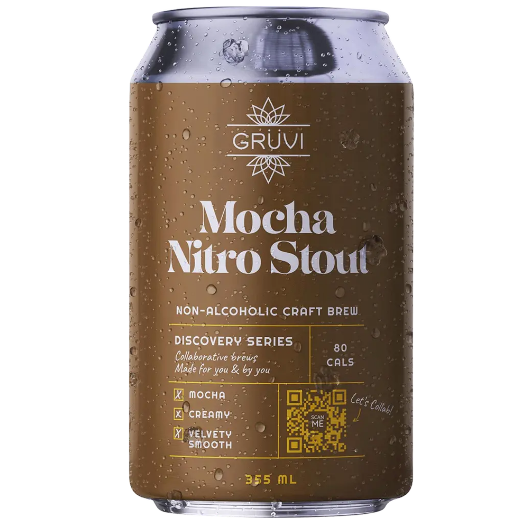 Grüvi — Mocha Nitro Stout, Non-Alcoholic Beer (6-Pack) – A Fresh Sip